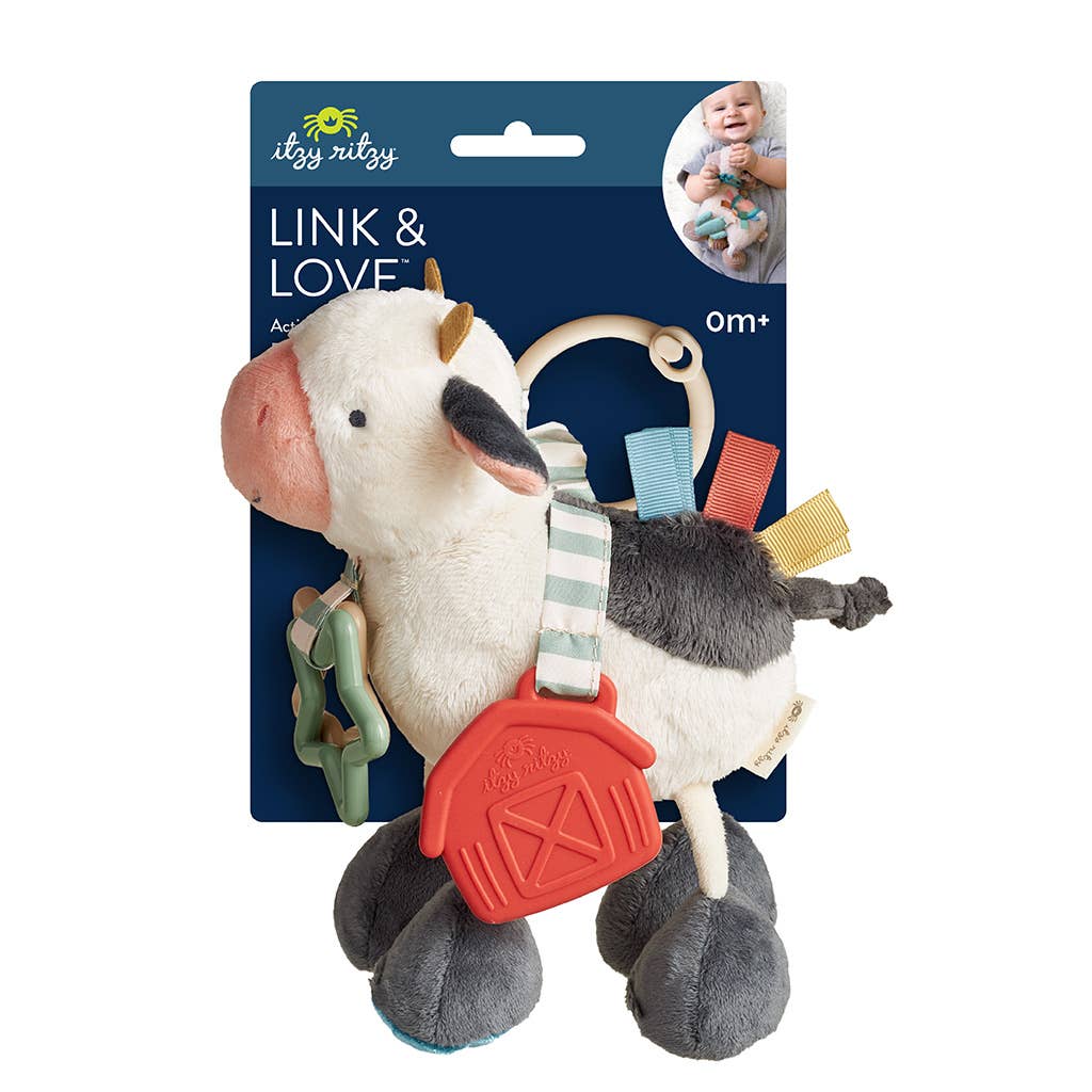 Itzy Ritzy Cow Itzy Friends Link & Love Activity Plush – Storkland ...