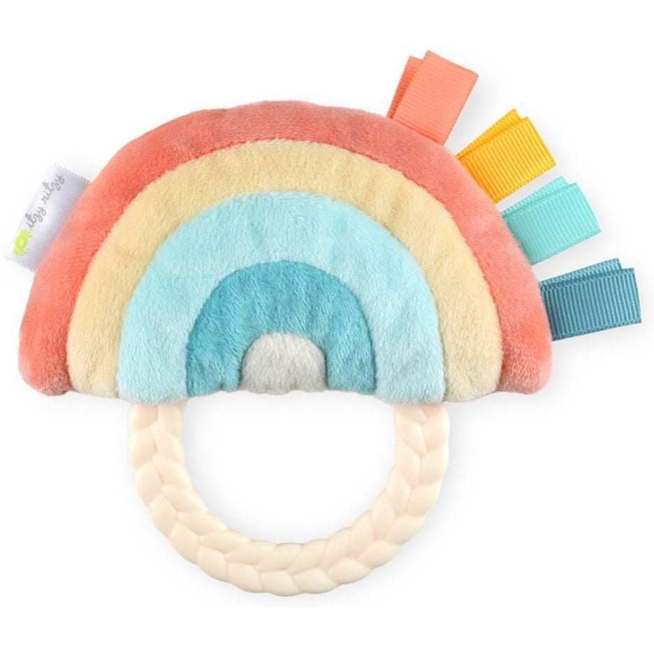 Itzy Ritzy Ritzy Rattle Pal Plush Rattle with Teether | Rainbow ...